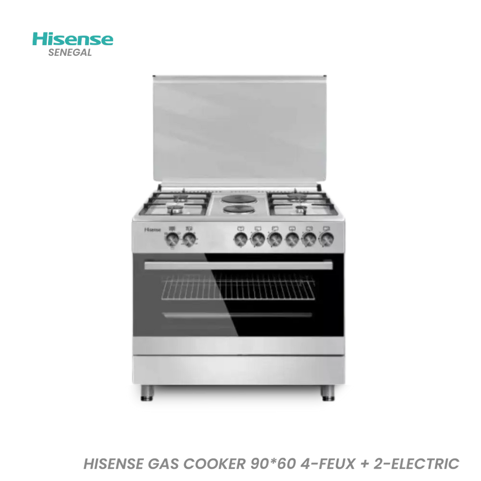 Hisense Gas Cooker 90*60 4-Feux + 2-Electric - Hometech SA